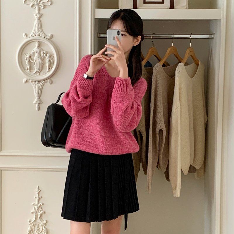 SNT15736 Vネックオーバーニット ニット - attrangs