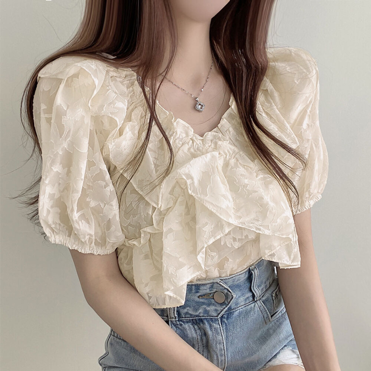 SBS14647 2WAYレースラッフル半袖ブラウス ブラウス - banhari market