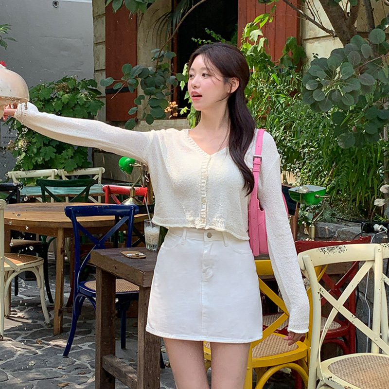 SGD16128 Vネックショートカーディガン カーディガン - attrangs