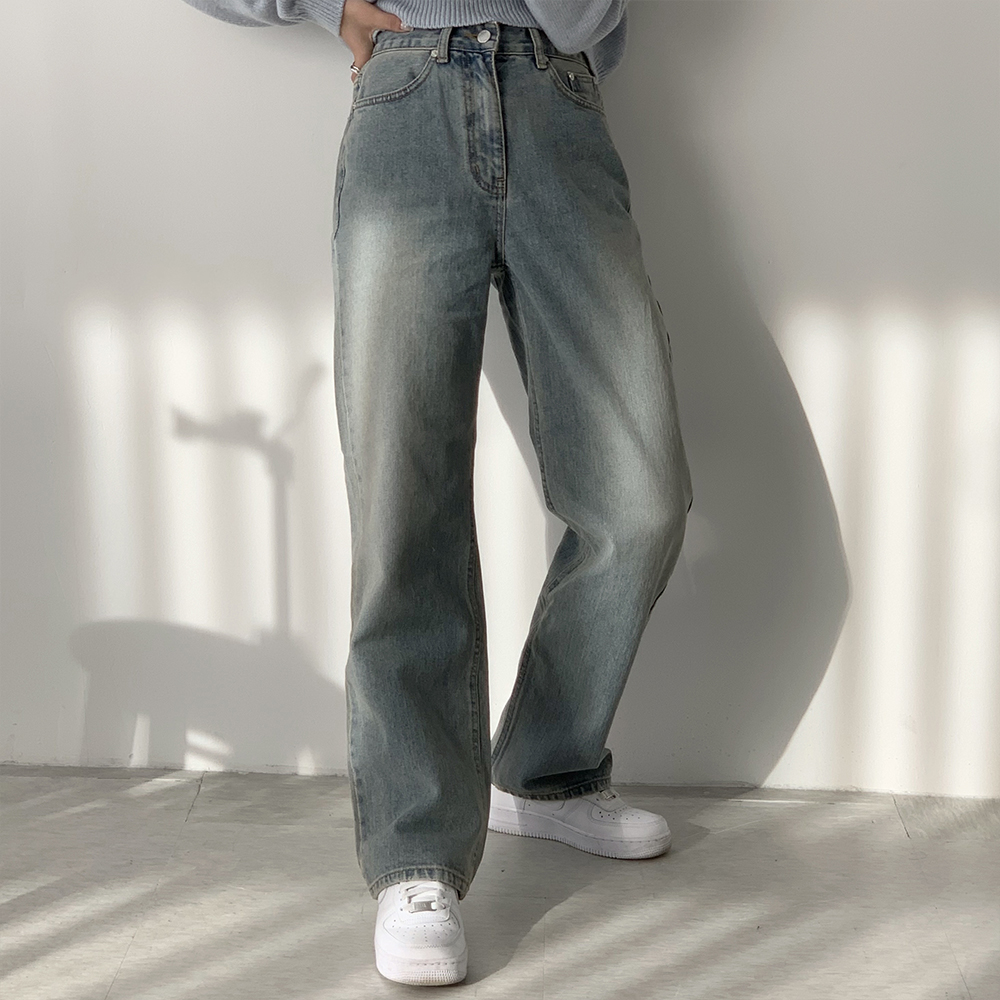 SJE7103 ウォッシング ストレートデニム デニム - about_young