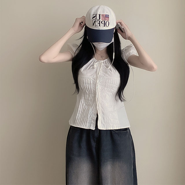 SBS22046 サマーシャーリング半袖ブラウス ブラウス - banhari market