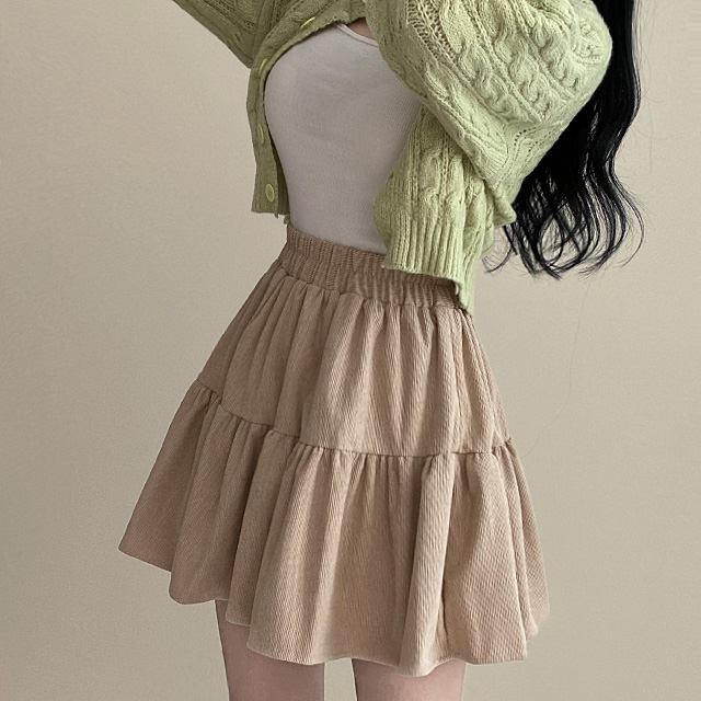 SSK19286 コーデュロイフレアミニスカート ミニスカート - banhari market