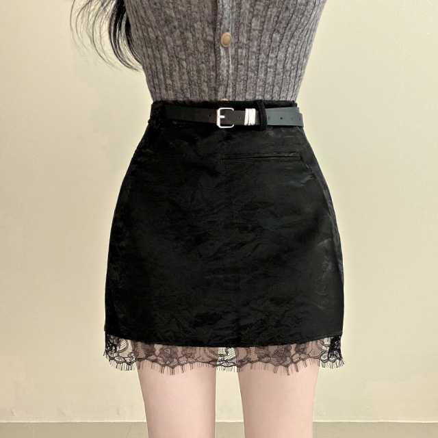 SSK19287 レースポイントHラインミニスカート ミニスカート - banhari market