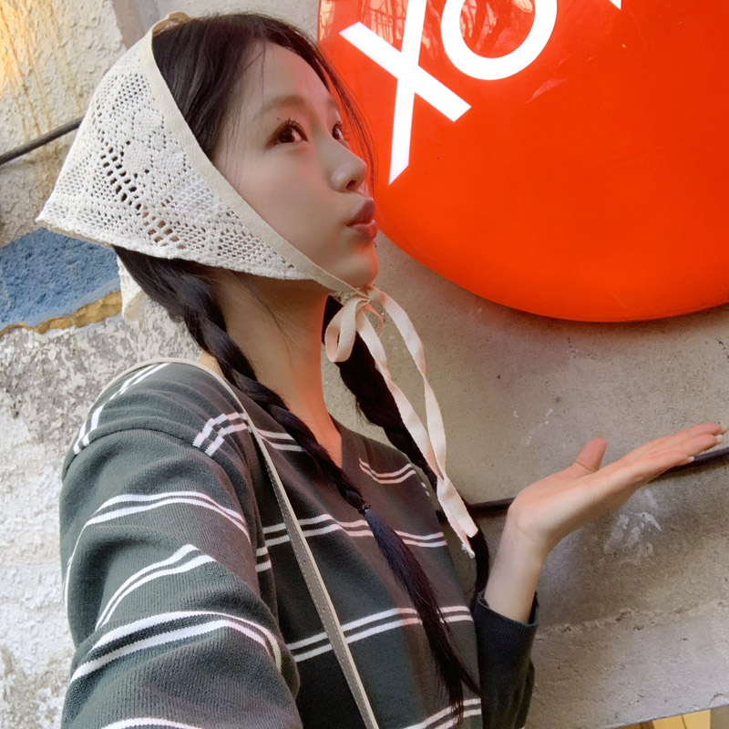 SNT30483 Vネックストライプウールニット ニット - attrangs