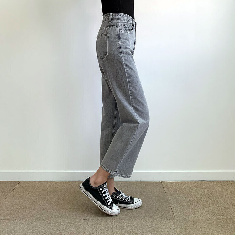 SJE3799 アッシュグレーワイドデニムパンツ(ショート/ミドル SJE3799 アッシュグレーワイドデニムパンツ(ショート/ミドル