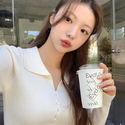 SGD13885 Vネックリブニットカーディガン カーディガン - attrangs