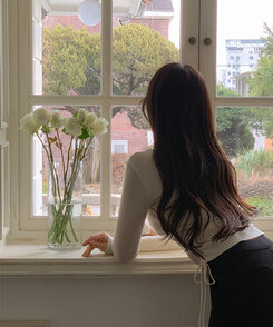 SNT22747 Vネックリブニット ニット - attrangs