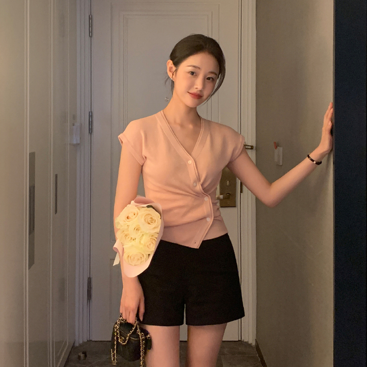 SNT31184 （取り外し可能タイ／2WAYボタン／使い勝手抜群）ビエール Vネック ボタン タイセット ニット ニット - attrangs